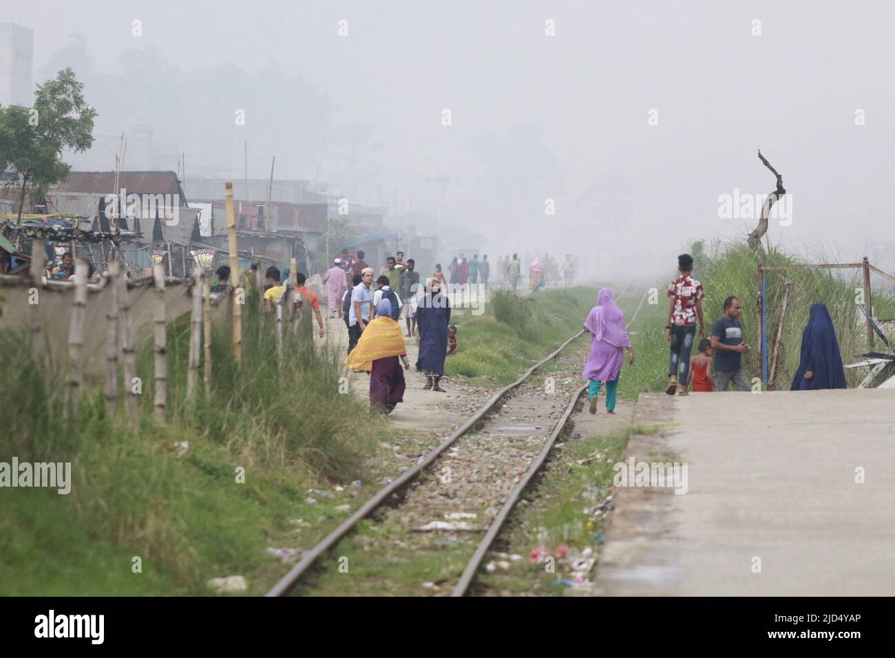 Dhaka, Bangladesh. 16th June, 2022. The train is carrying passengers ...