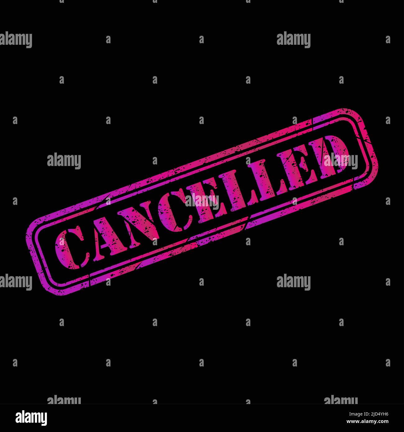 Cancelled stamp symbol, label sticker sign button, text banner vector illustration Stock Vector ...