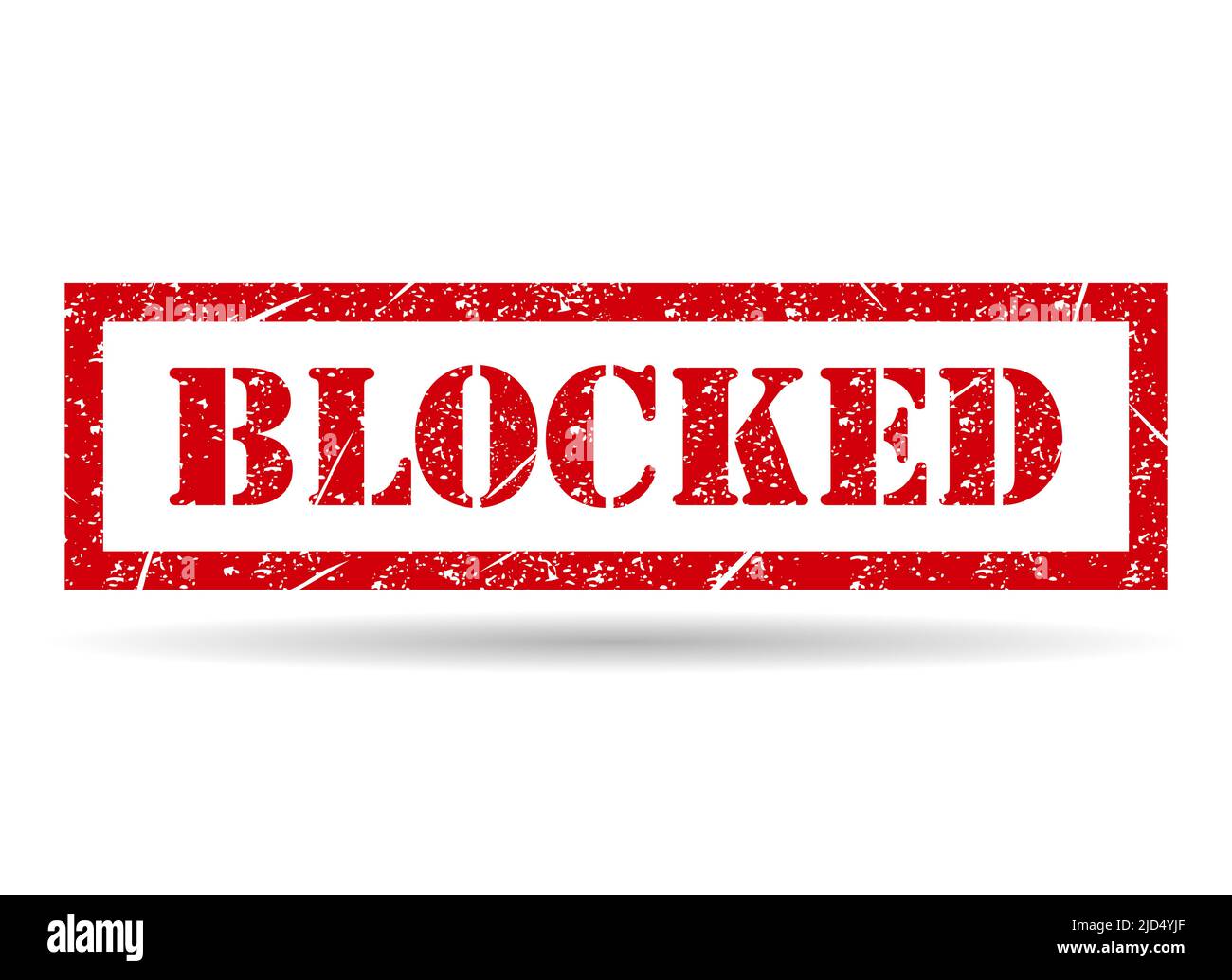 Blocked stamp symbol shadow, label sticker sign button, text banner ...