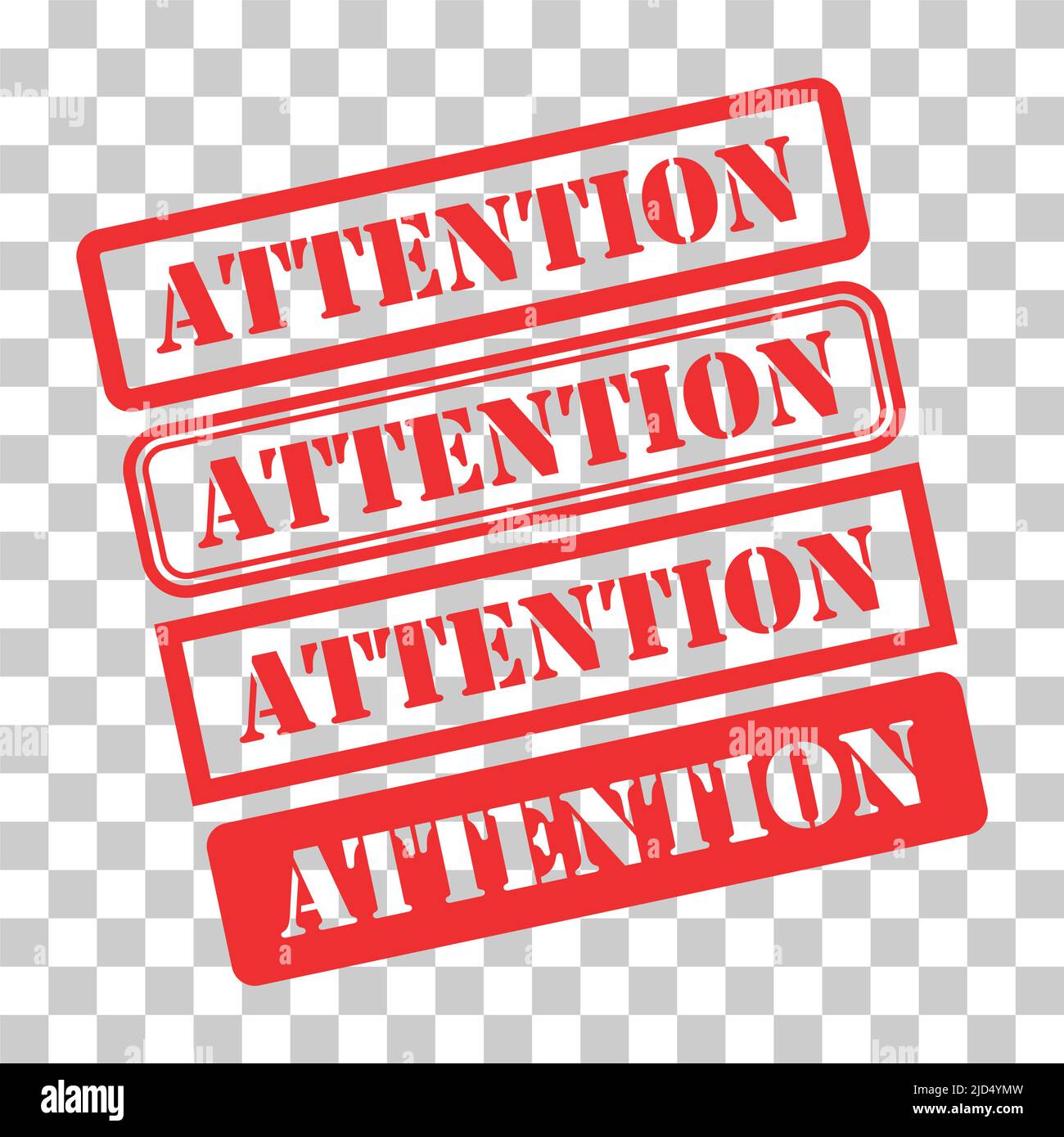 Set of Attention stamp symbol, label sticker sign button, text banner ...