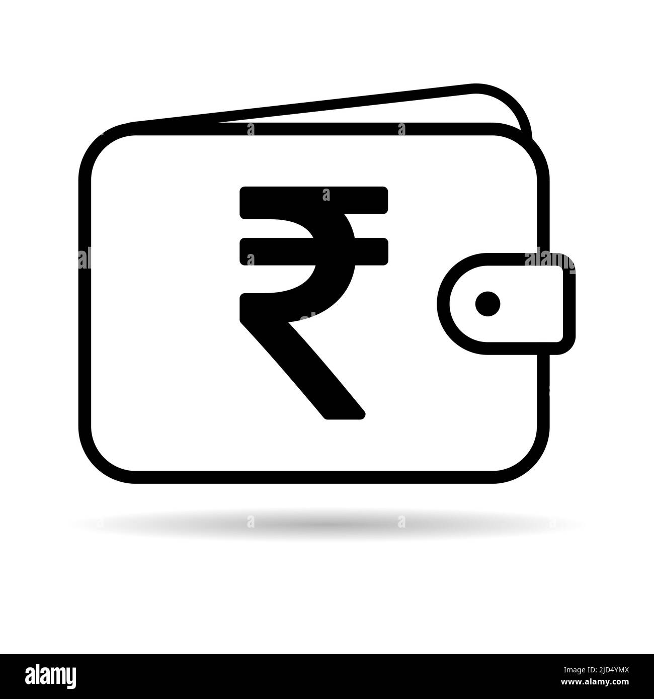 Wallet rupee icon shadow, finance flat symbol, economy deposit cash ...
