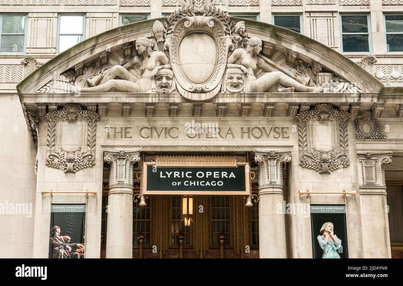 Chicago, Illinois, USA - August 16, 2014: Civic Opera House in Chicago ...