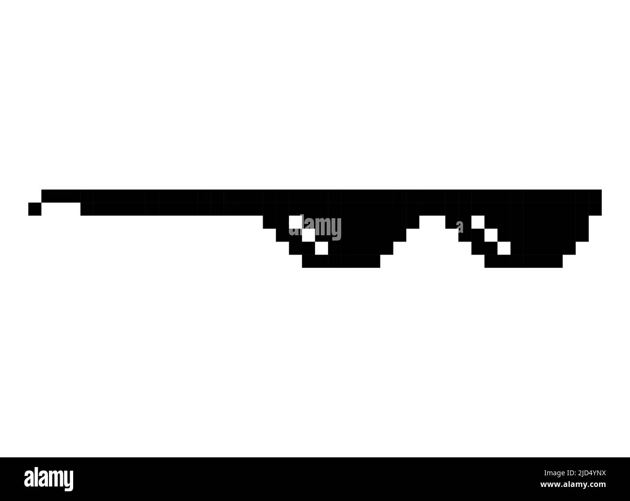 Fun Retro Pixel Sun Glass Icon Life Style Meme Sunglasses Thug Vector