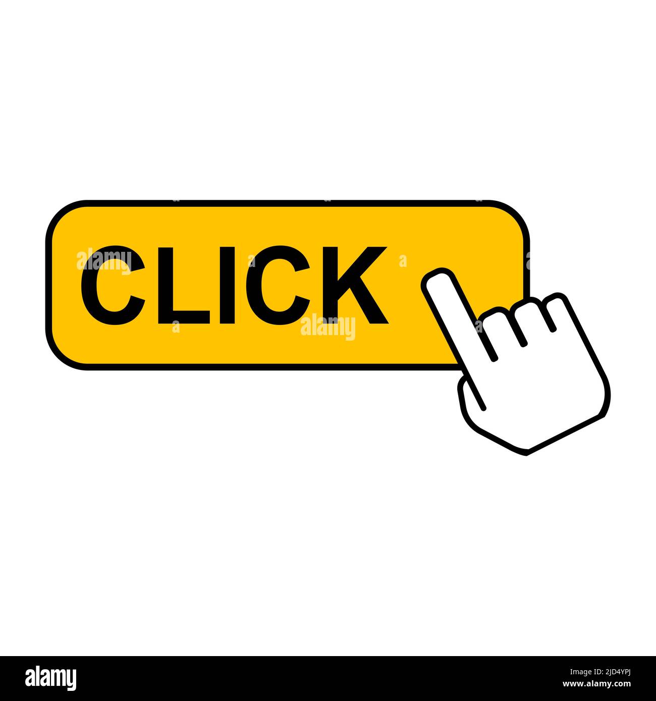 Click here web button, internet flat pointer design, press link vector ...