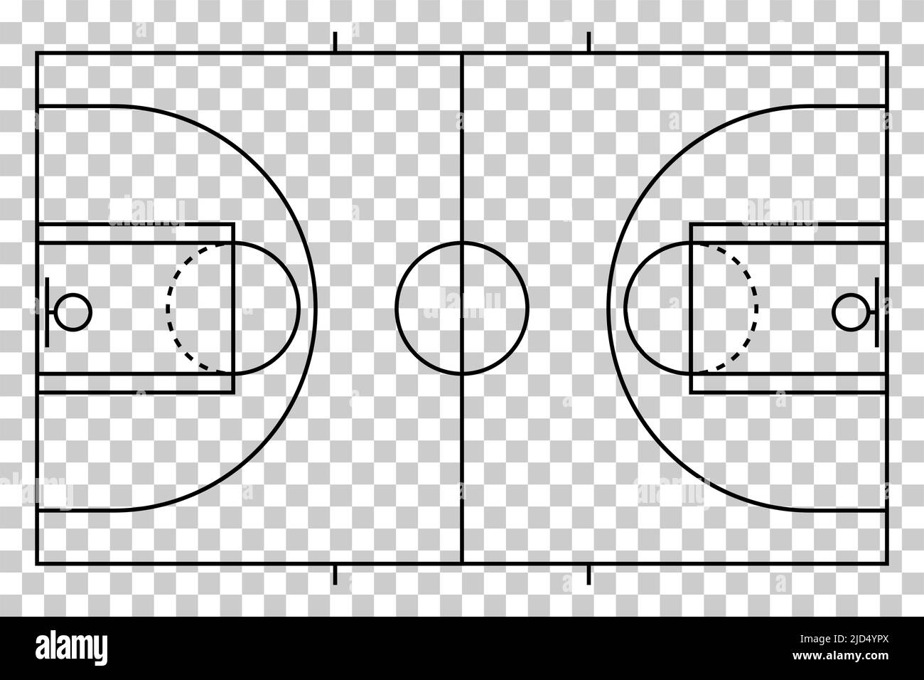 Basketball court icon, floor parquet area, top american sport symbol ...