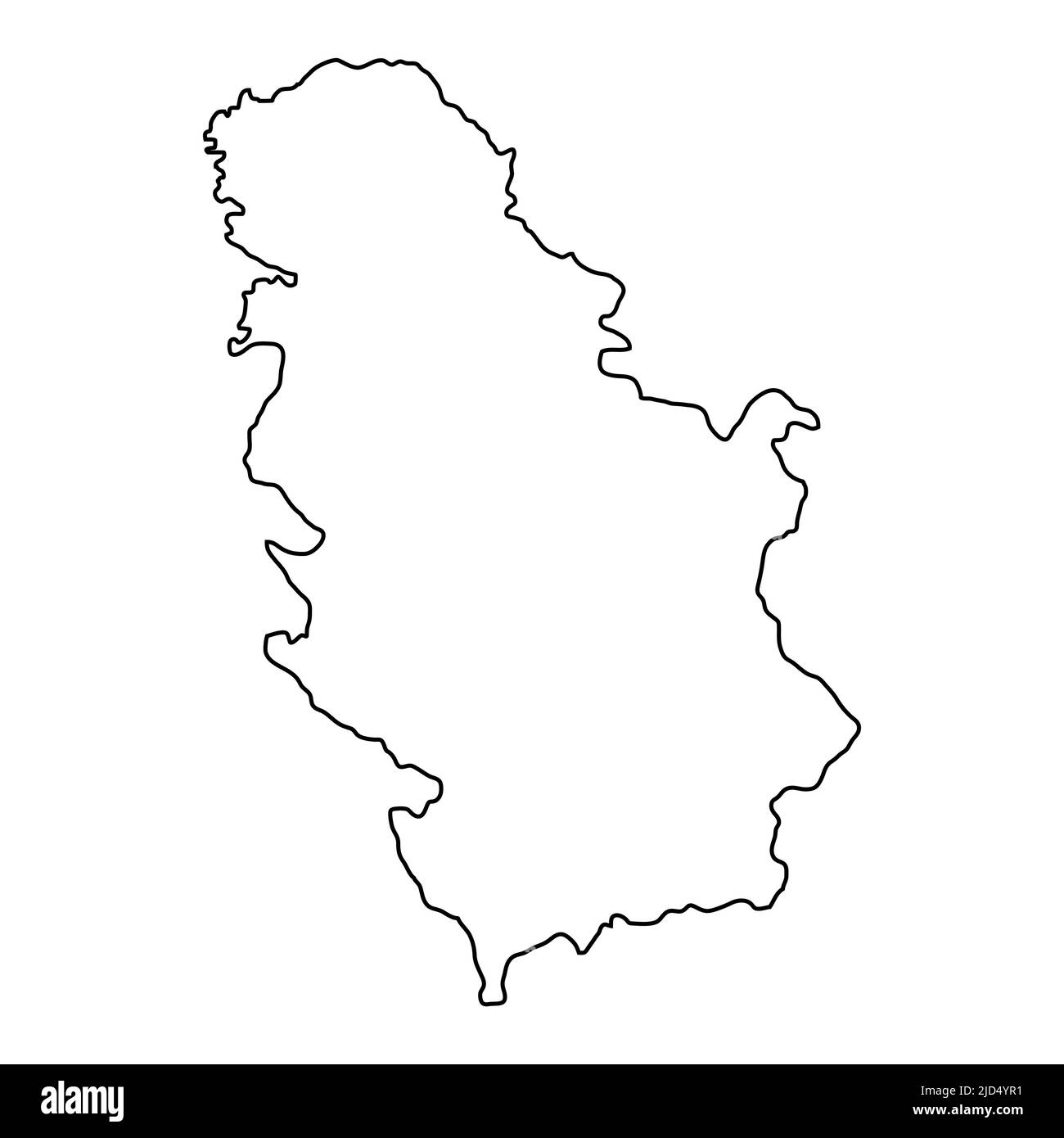 Serbia map icon, geography blank concept, isolated graphic background ...