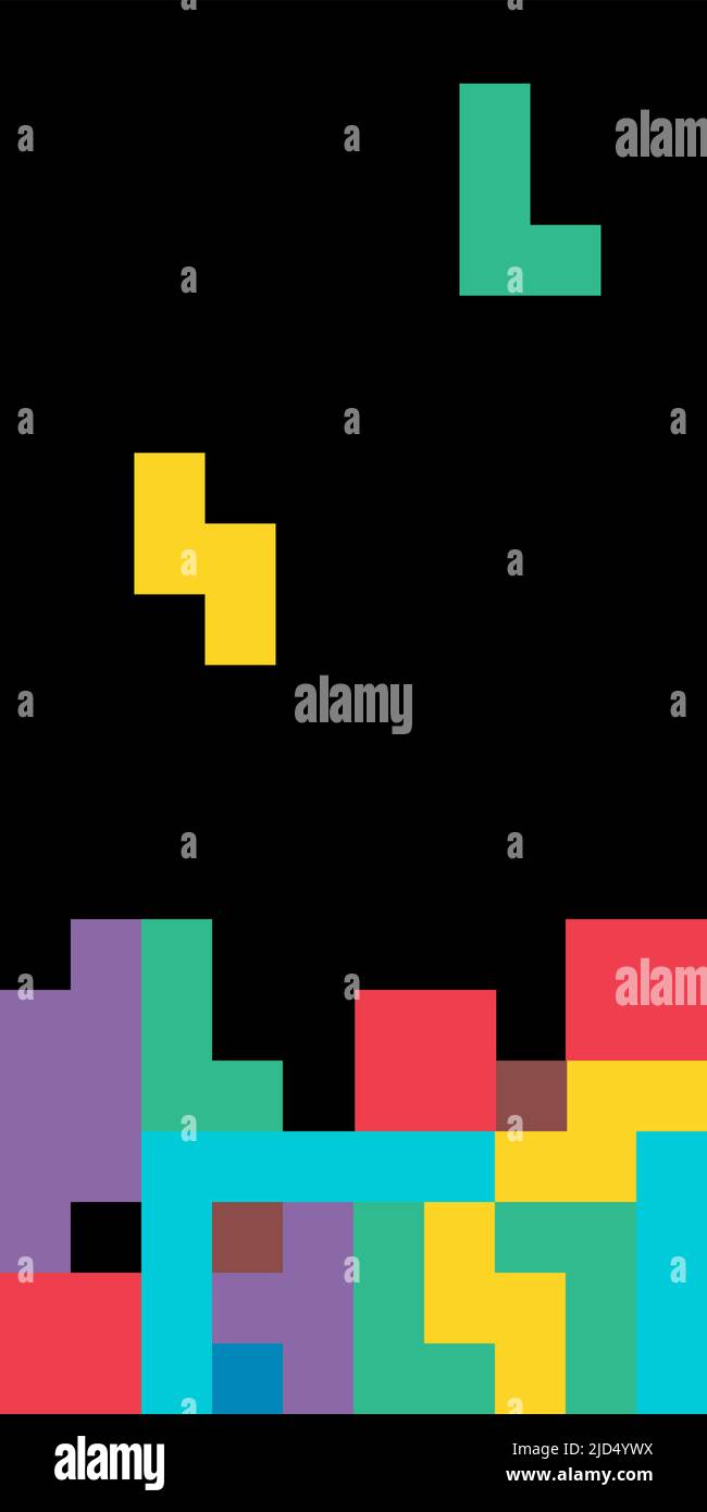 Set of color tetris block background, color puzzle icon , logic fun ...