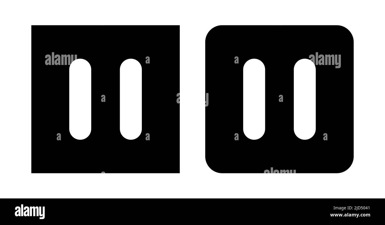 Set of Stop and pause icon, interface media button, internet player ...