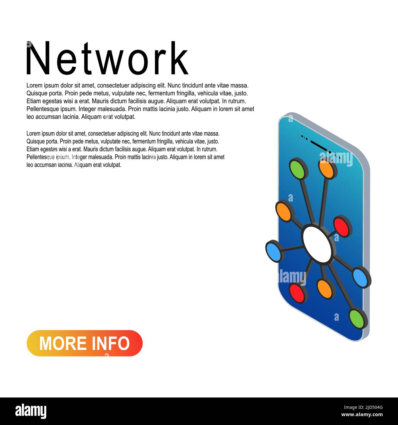 Hub isometric network icon, connect structure vector symbol isolated on color background ...