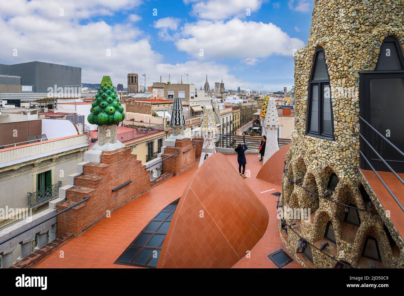 Palace rooftop architecture gaudi hi-res stock photography and images ...