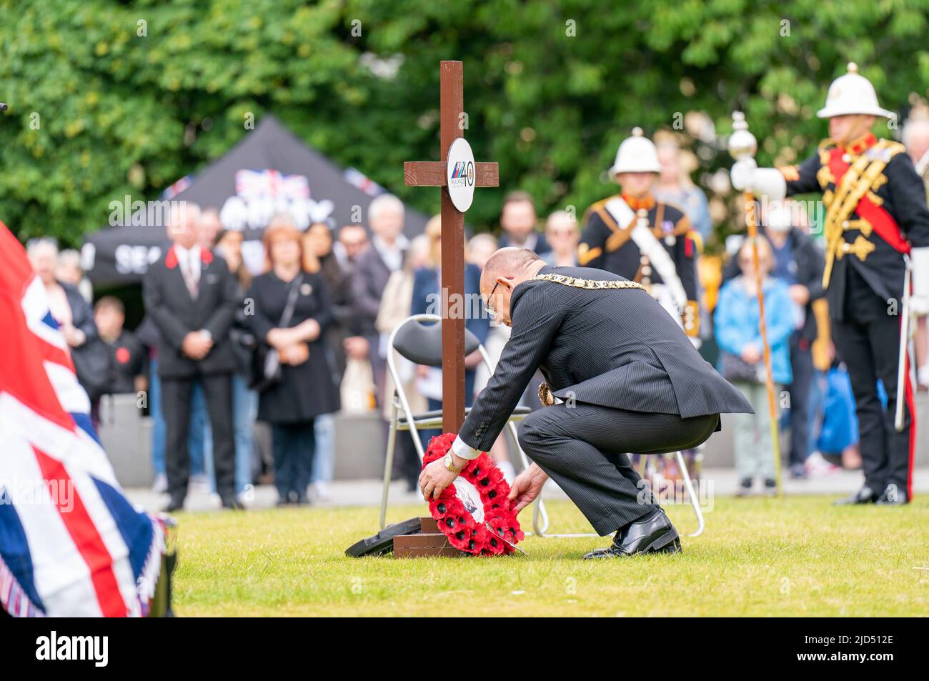 Lord Provost of the City of Edinburgh Robert Aldridge lays a wreath ...