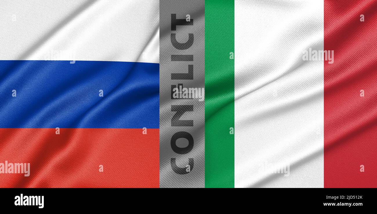 Conflict Russia and Italy, war between Russia vs Italy, fabric national ...