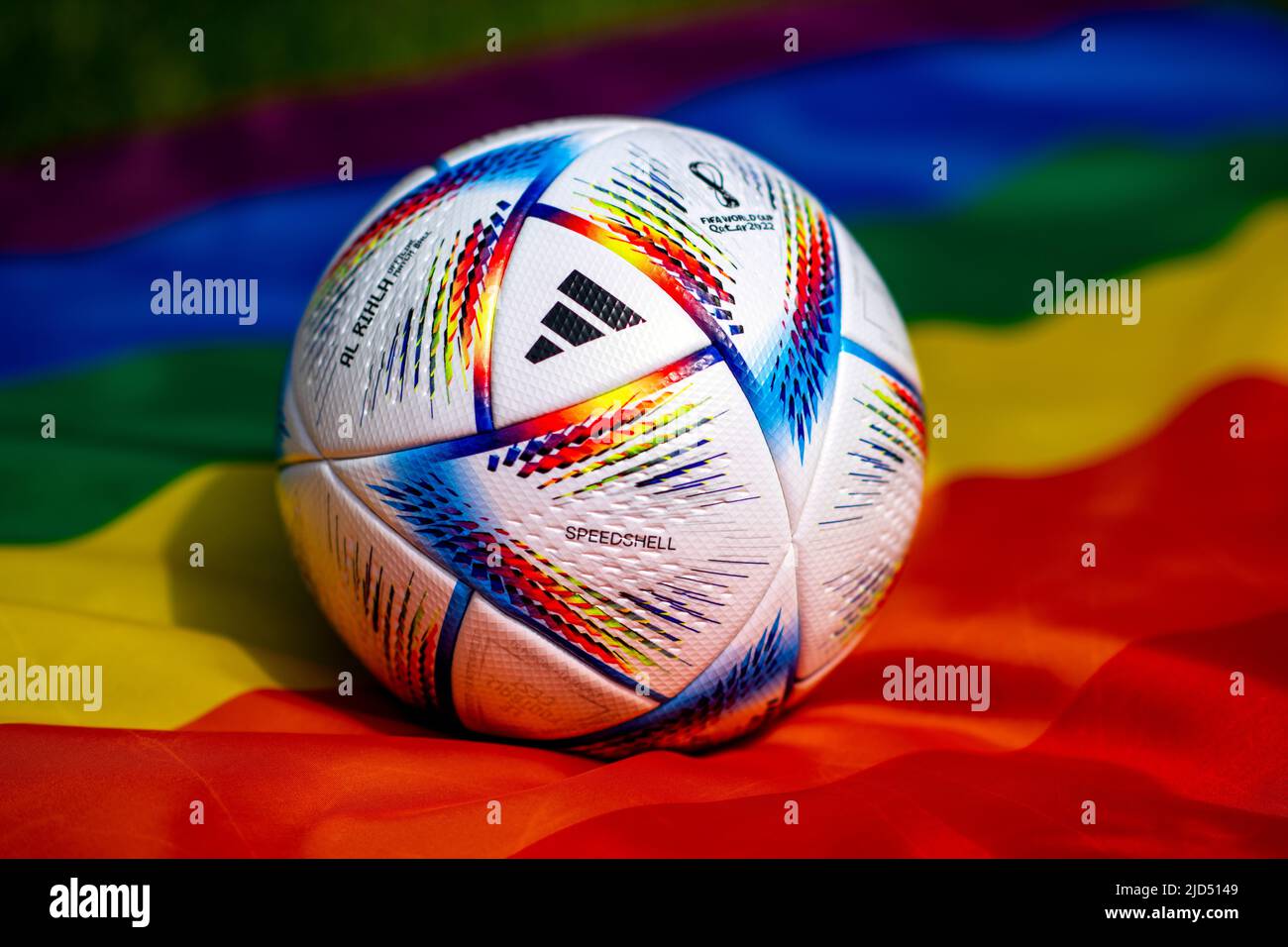 Adidas Qatar 2022 FIFA World Cup Al Rihla Official Match Ball Stock ...