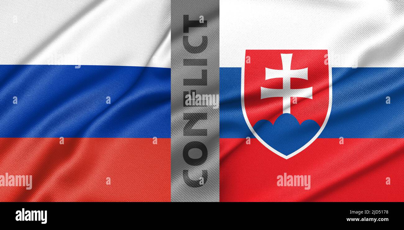 Conflict Russia and Slovakia, war between Russia vs Slovakia, fabric ...