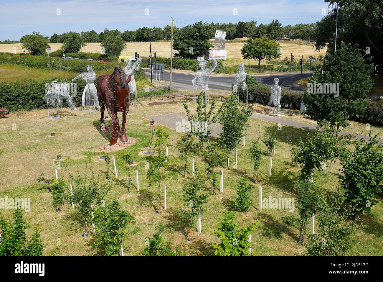 Mill Pond Meadow Woodland Memorial features a giant War Horse sculpture ...