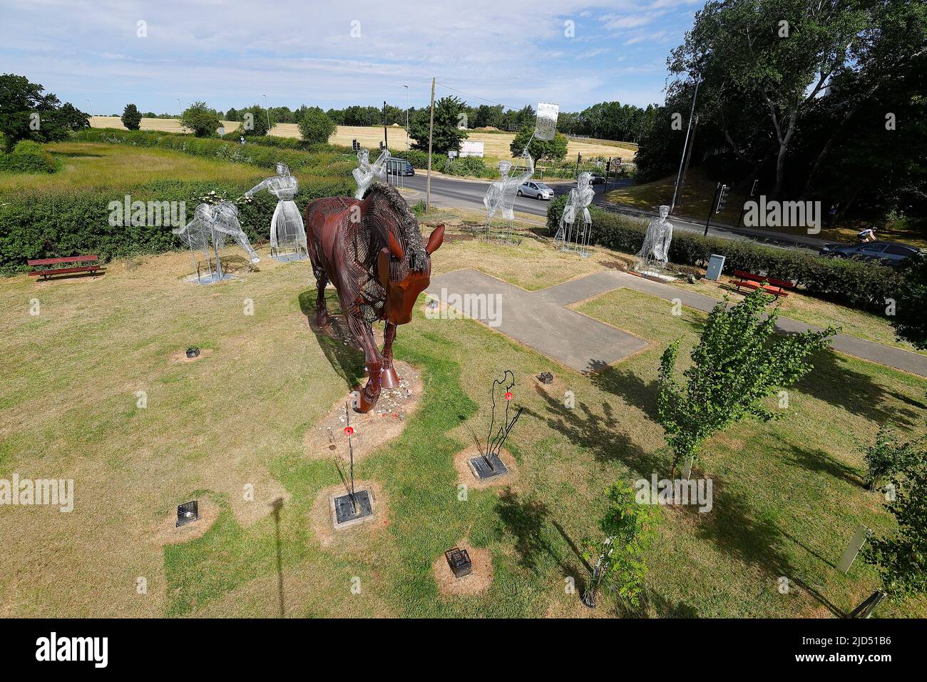 Mill Pond Meadow Woodland Memorial features a giant War Horse sculpture ...
