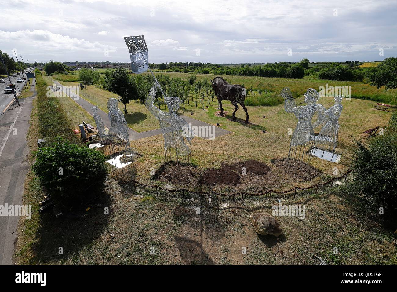 Mill Pond Meadow Woodland Memorial features a giant War Horse sculpture ...