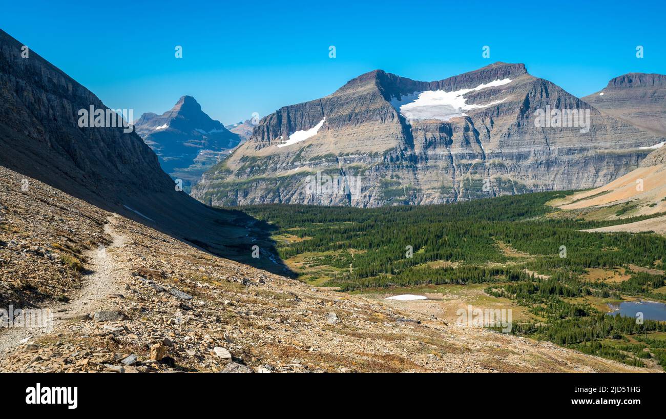 Piegan Mountain and Piegan Glacier in Glacier National Park, Montana ...