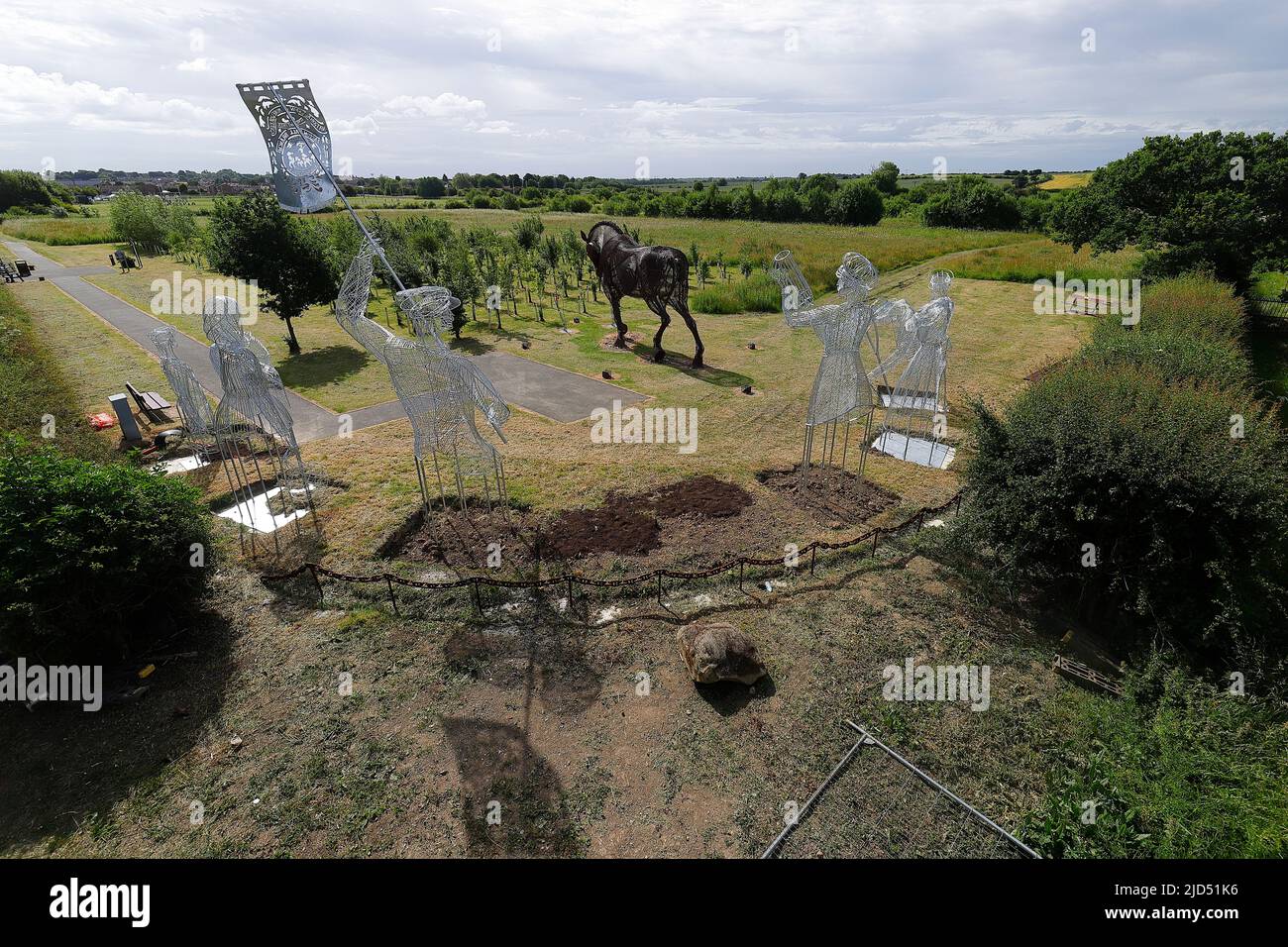 Mill Pond Meadow Woodland Memorial features a giant War Horse sculpture ...
