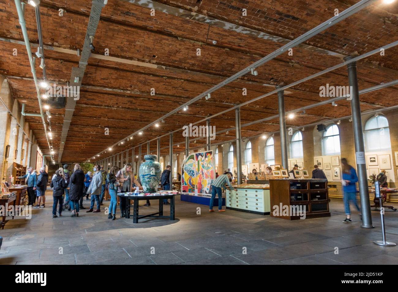 General view inside Salts Mill, a former textile mill, now an art ...