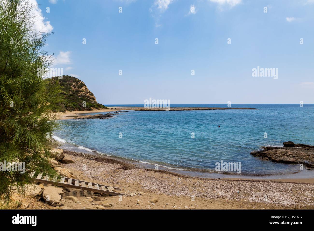 Looking out over the ocean from a remote beach along the Karpas ...