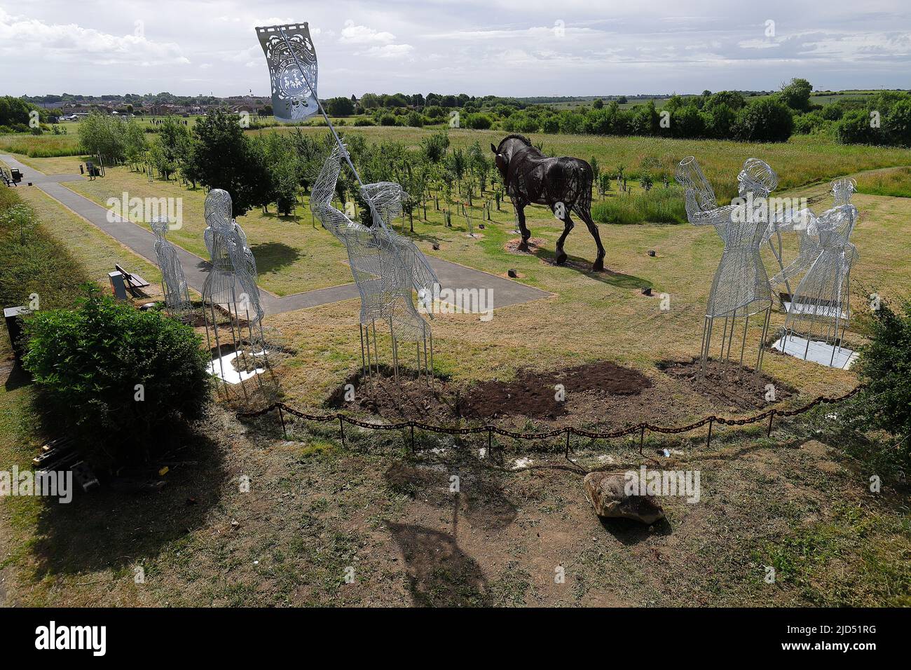 Mill Pond Meadow Woodland Memorial features a giant War Horse sculpture ...