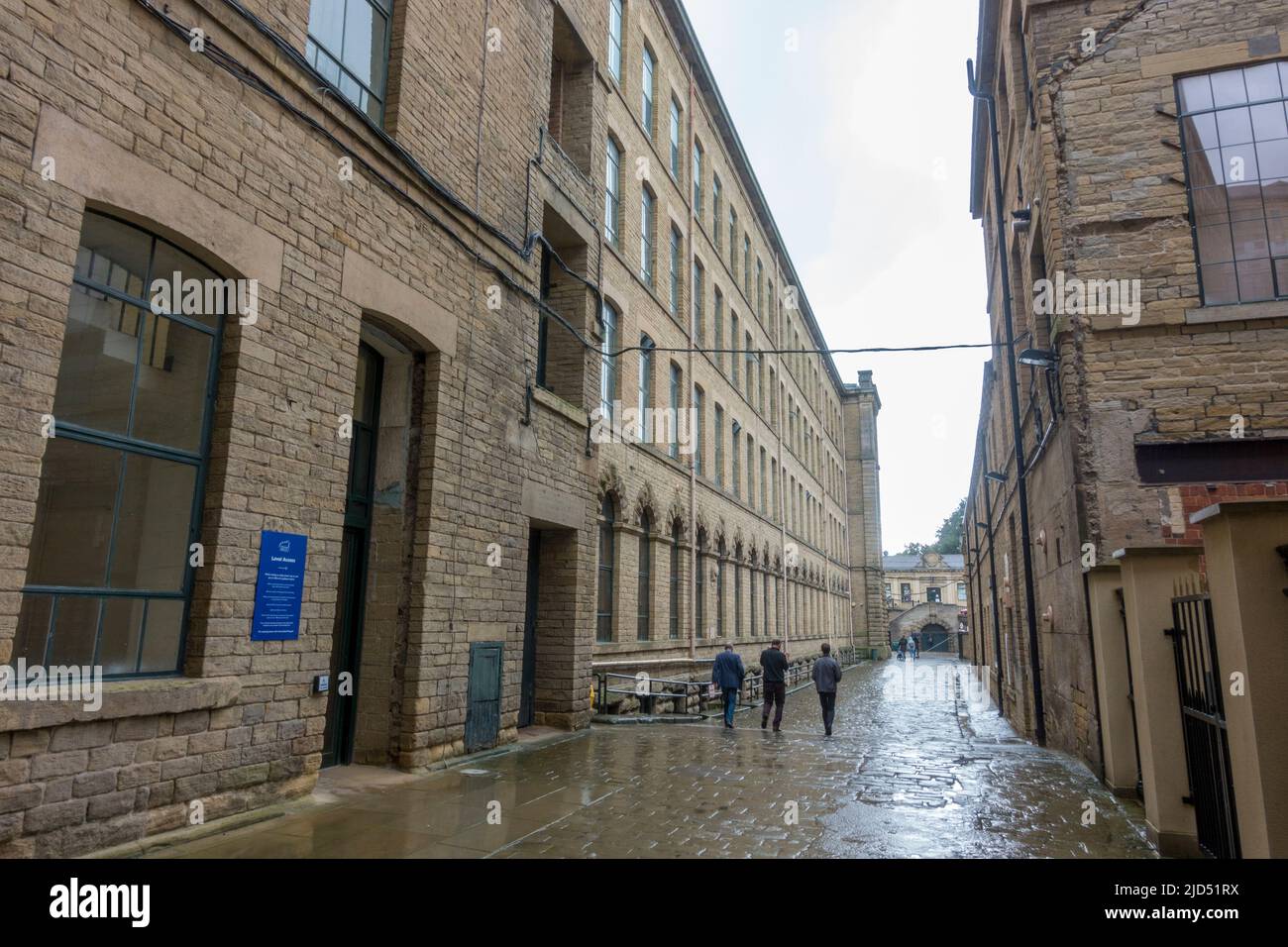Exterior view of Salts Mill, a former textile mill, now an art gallery ...