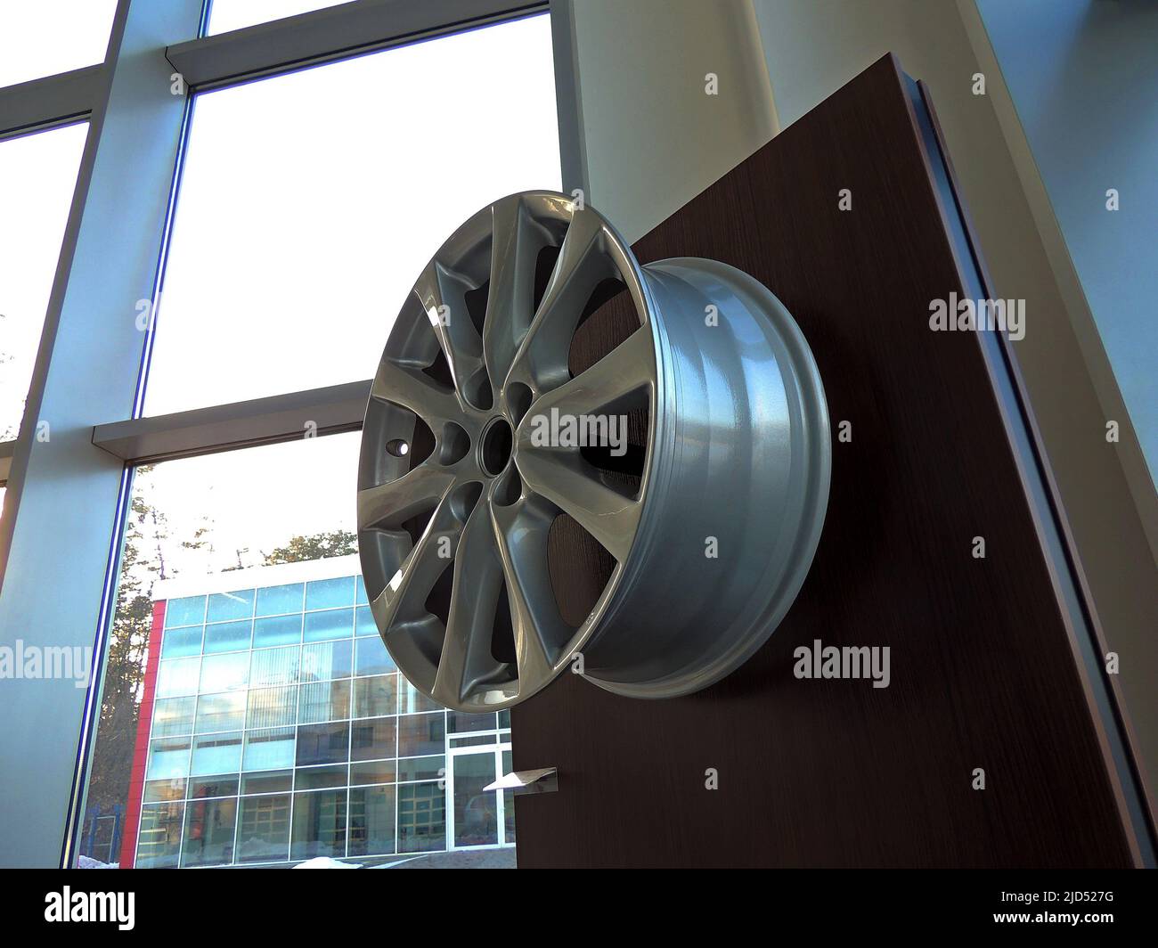 Metallic Painted Car Rim Displayed In Auto Parts Shop Stock Photo - Alamy
