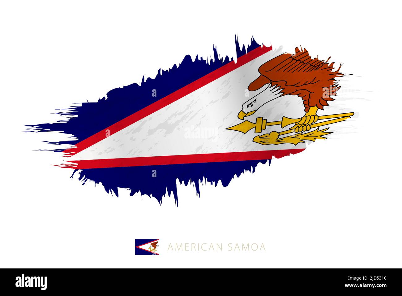 Painted brushstroke flag of American Samoa with waving effect. Vector ...