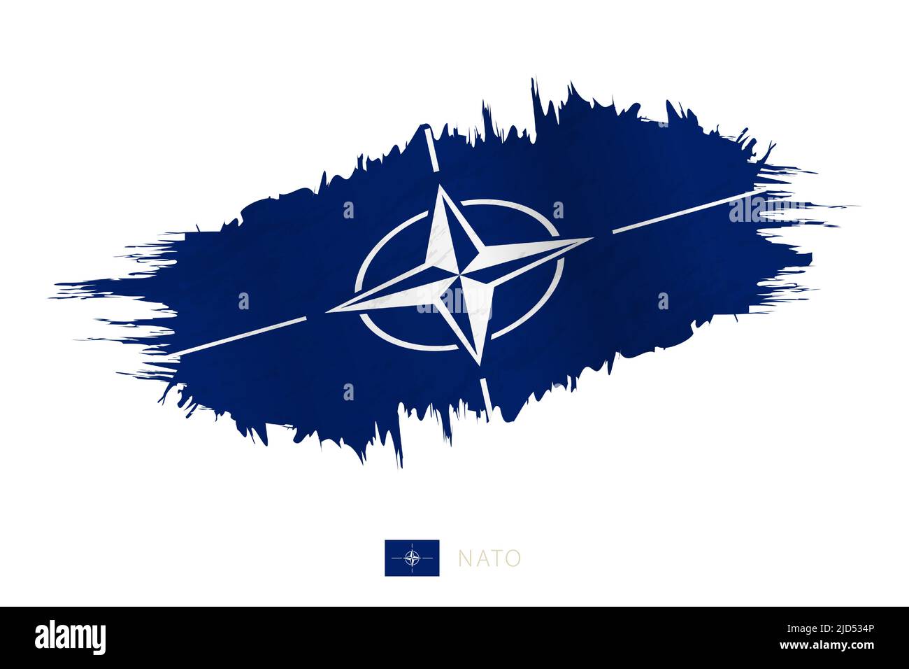 Painted brushstroke flag of Nato with waving effect. Vector flag Stock ...