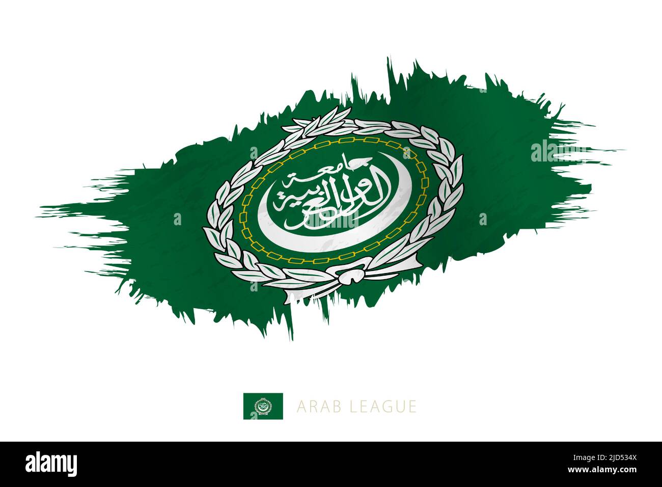 Painted brushstroke flag of Arab League with waving effect. Vector flag ...
