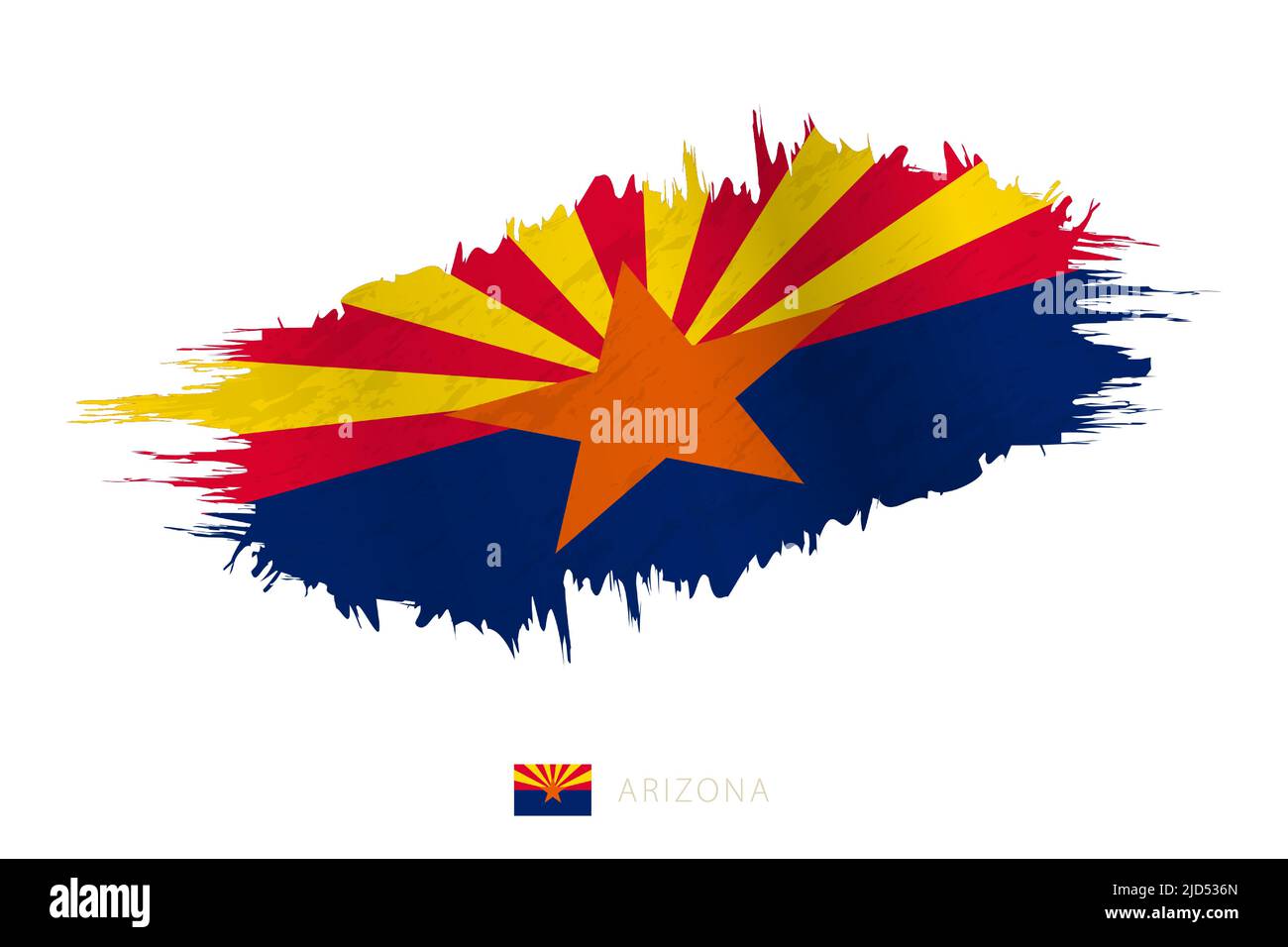 Painted brushstroke flag of Arizona with waving effect. Vector flag ...