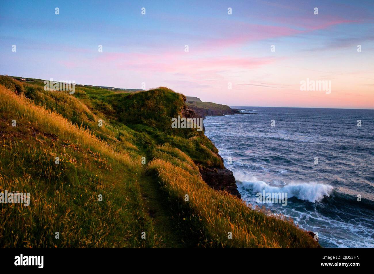 Doolin Cliff Walk at sunset in Doolan, Ireland Stock Photo - Alamy