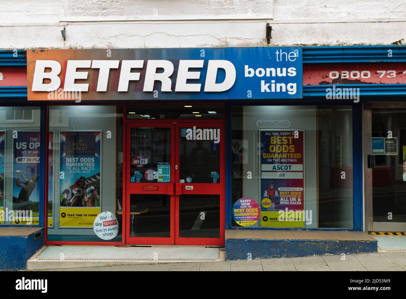 Retail outlets (BetFred) in Meneage Street, Helston, Cornwall, England ...