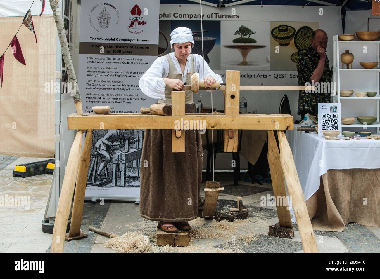 London UK 18 June 2022 A Livery Crafts Fair in Guildhall Yard with ...