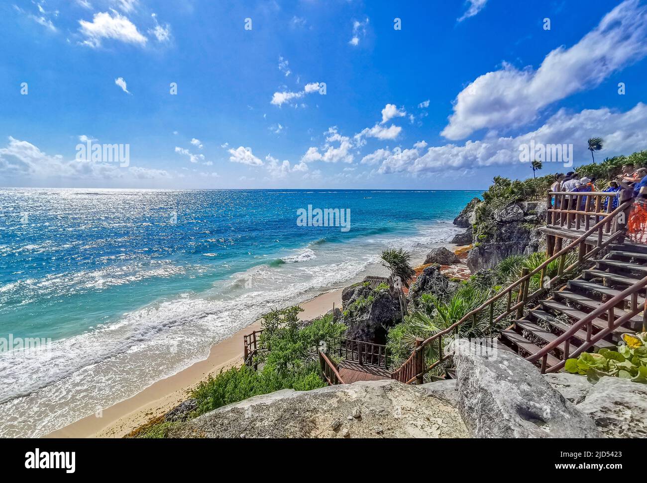 Tulum Mexico 21. February 2022 Ancient Tulum ruins Mayan site with ...
