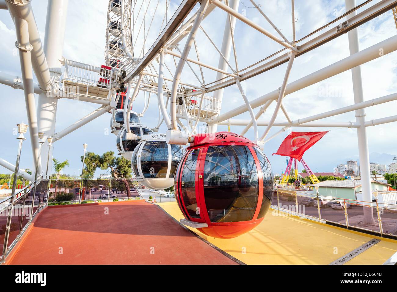 19 May 2022, Antalya, Turkey: Heart of Antalya ferris wheel entrance ...