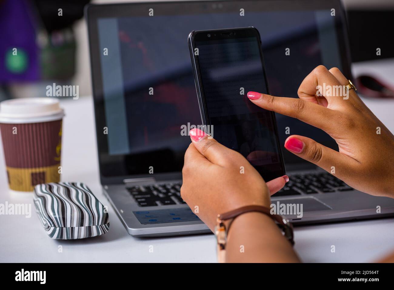 Hands-on laptop computer keyboard typing details Stock Photo - Alamy