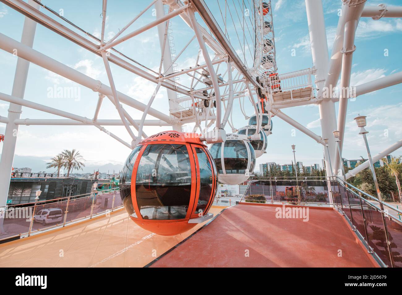 19 May 2022, Antalya, Turkey: Heart of Antalya ferris wheel entrance ...