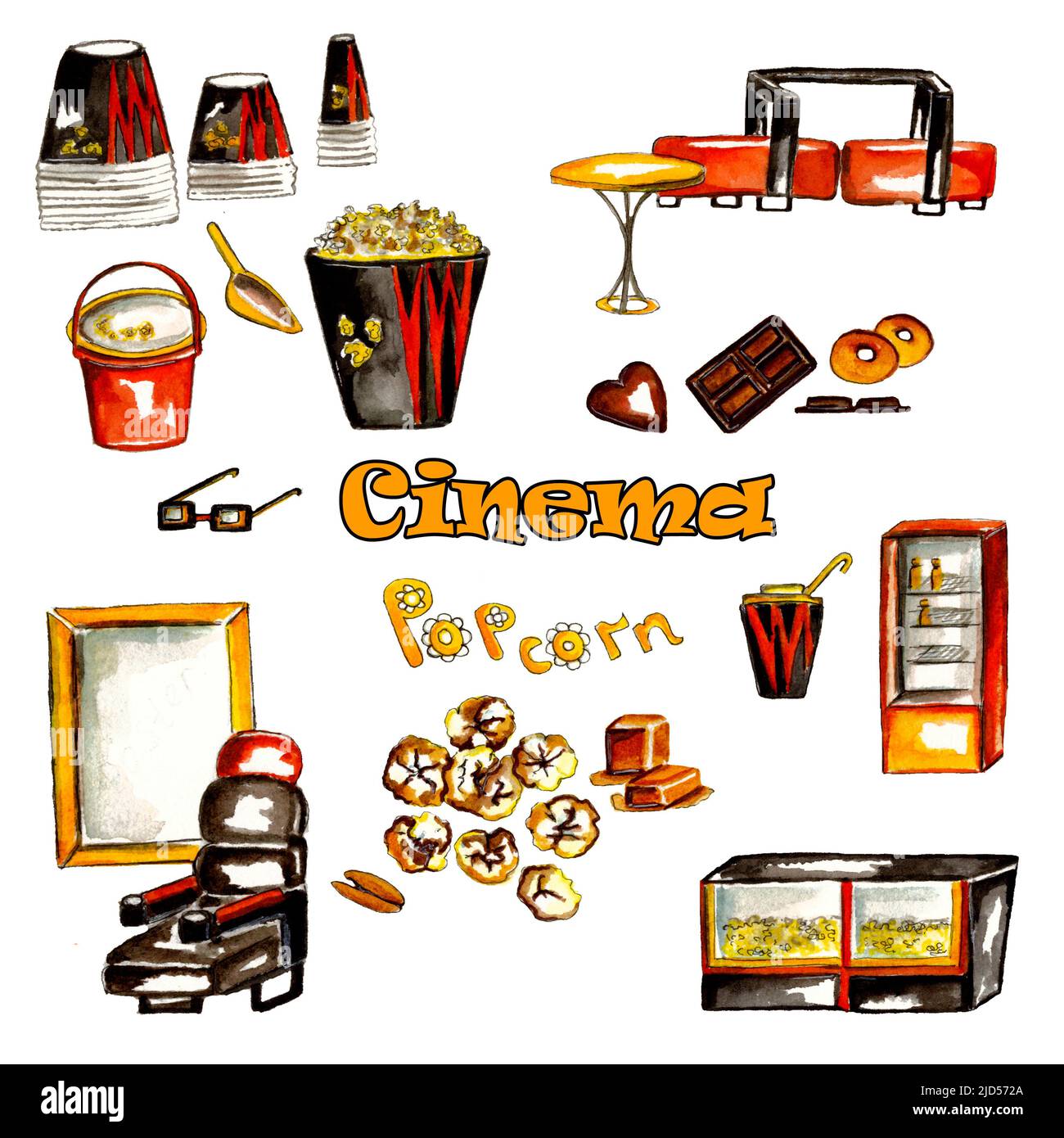 Set movie elements cinema objects hi-res stock photography and images ...