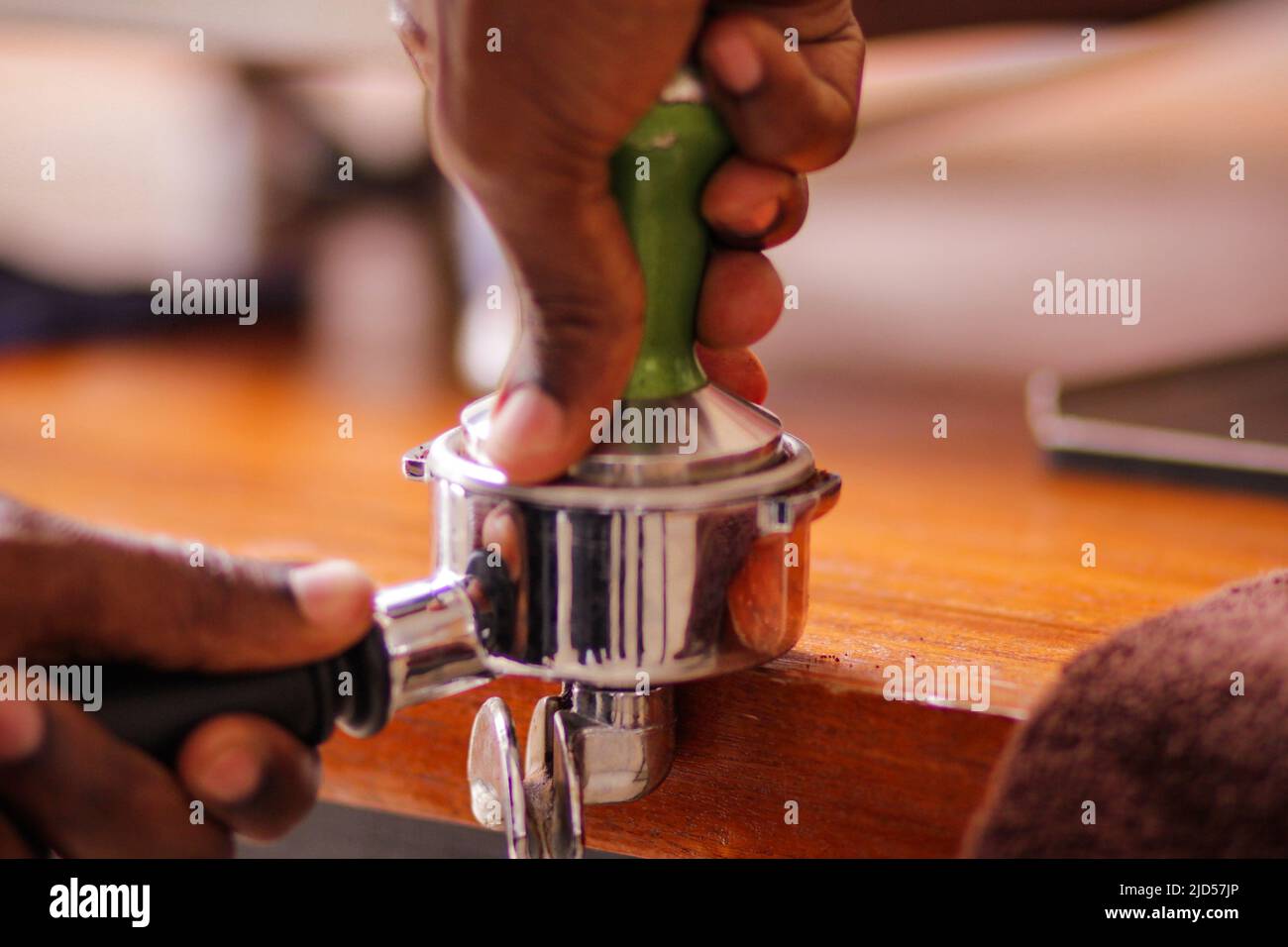 Coffee making process machine procedure grounded beans barista in Kenya ...