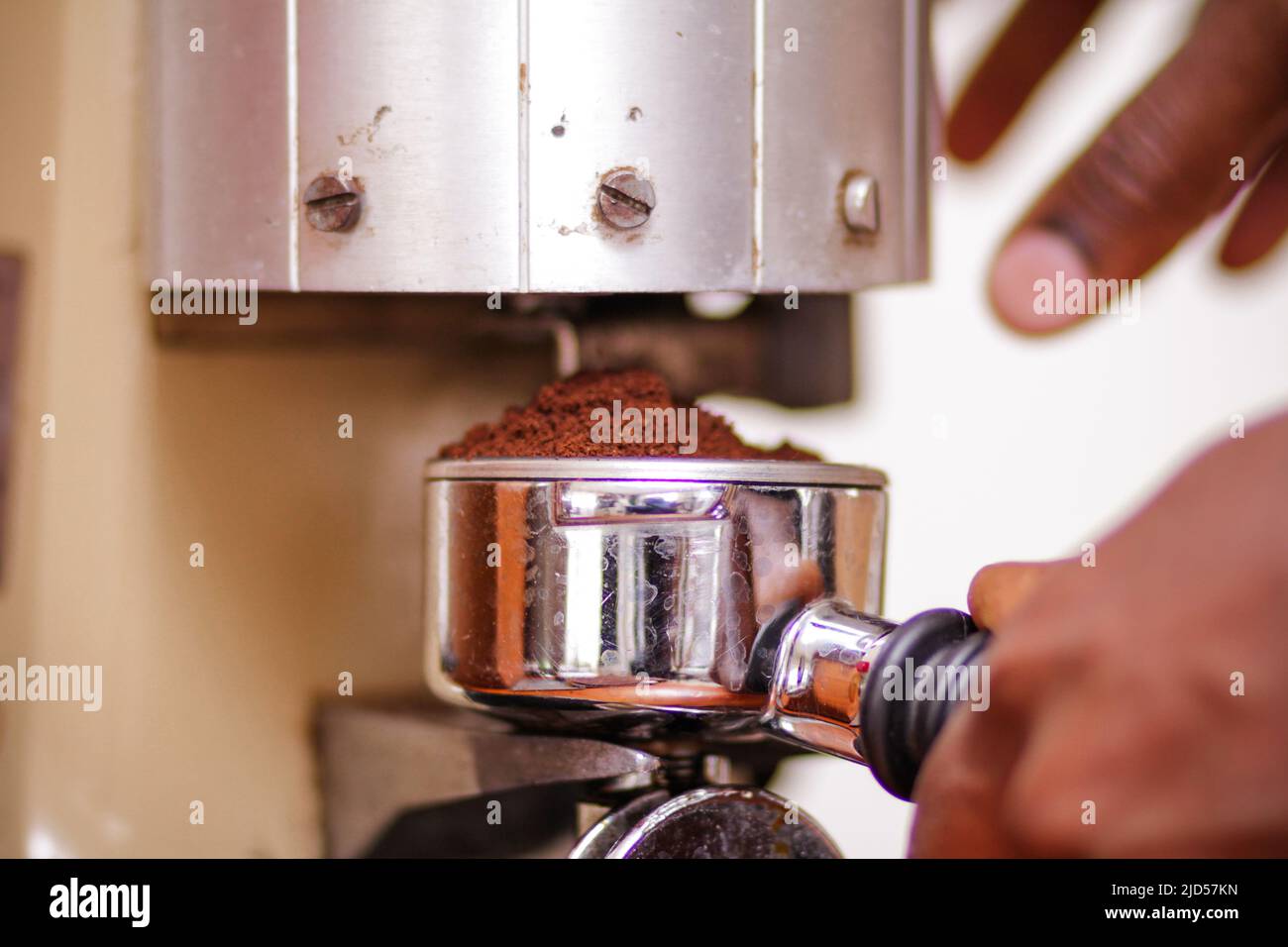 Coffee making process machine procedure grounded beans barista in Kenya ...