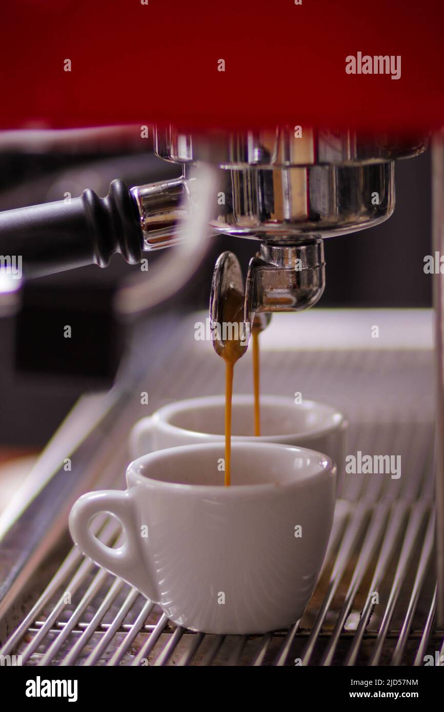 Coffee making process machine procedure grounded beans barista in Kenya ...