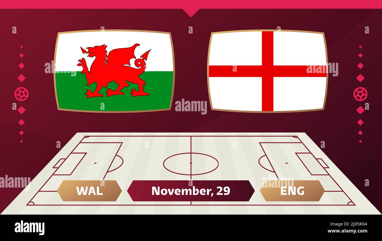 wales vs England match. Football 2022 world championship match versus ...