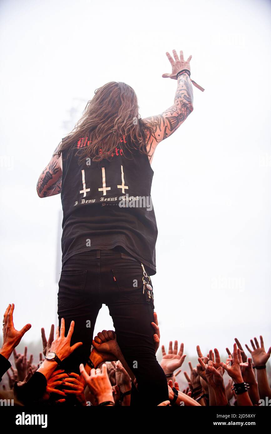 Copenhagen, Denmark. 17th June, 2022. The Danish death metal band Baest ...