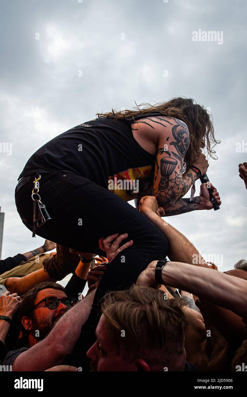 Copenhagen, Denmark. 17th June, 2022. The Danish death metal band Baest ...