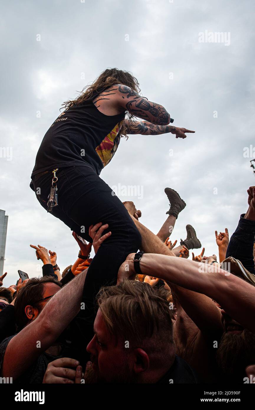 Copenhagen, Denmark. 17th June, 2022. The Danish death metal band Baest ...
