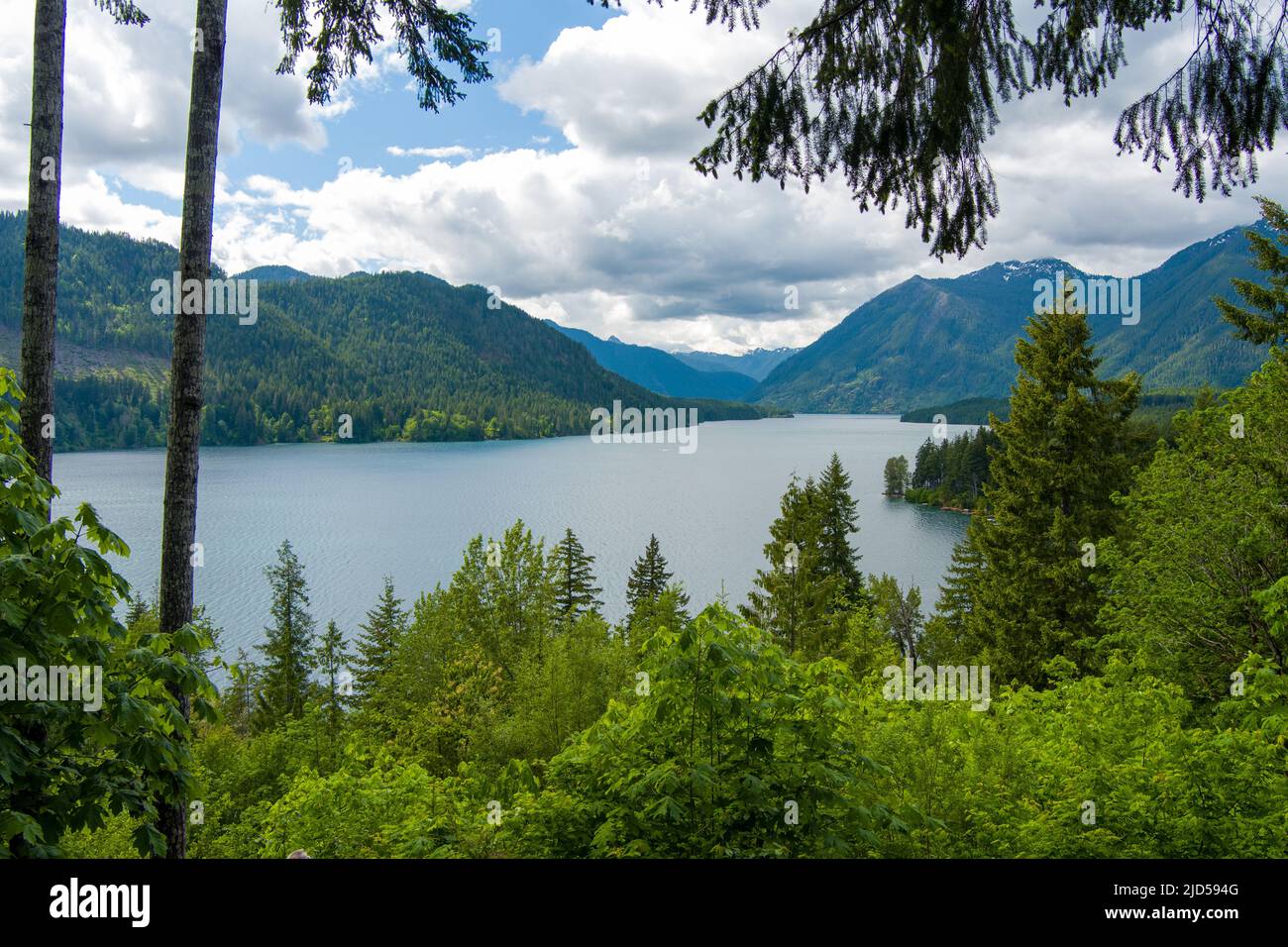 Lake Cushman and the Olympic mountains of Washington state in June 2022 ...