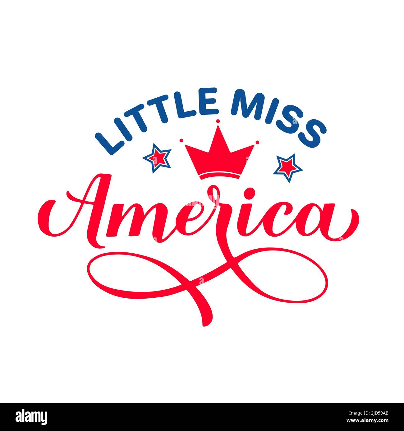 Little miss America calligraphy hand lettering. Funny 4th of July quote ...