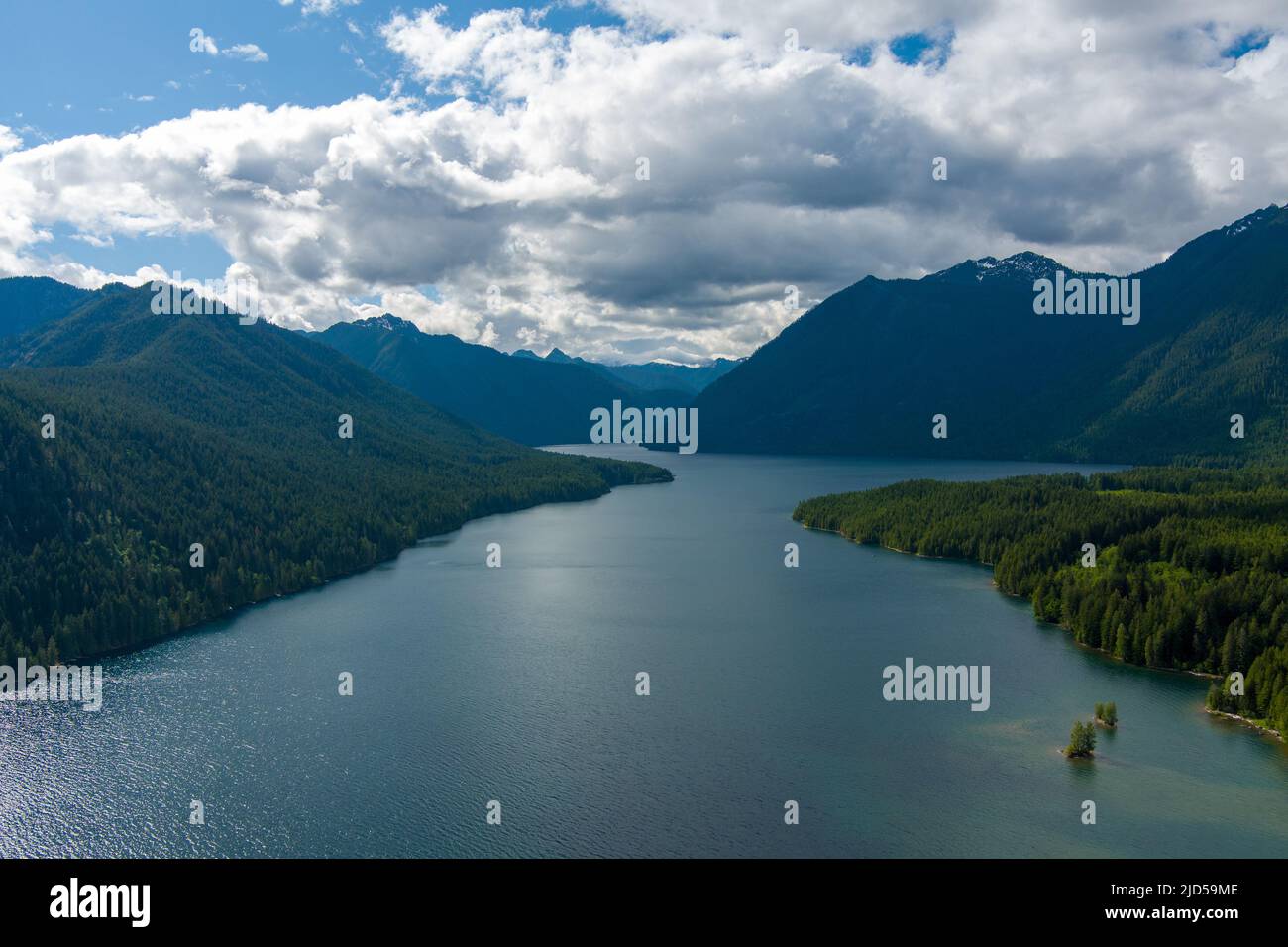Lake Cushman and the Olympic mountains of Washington state in June 2022 ...